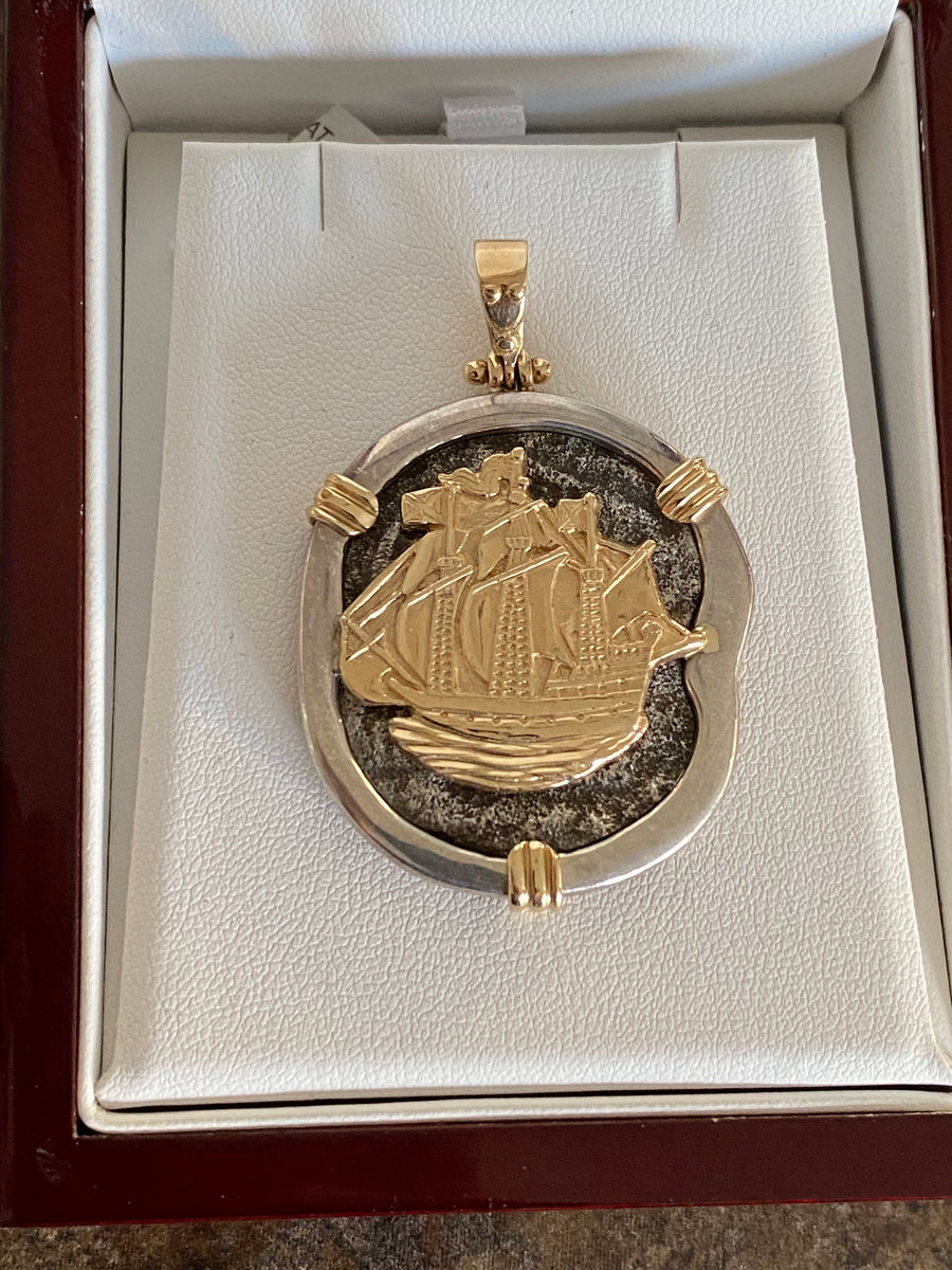 RARE 4-Reale Hand Crafted Shipwreck Treasure Coin – Silver and Gold - Key West