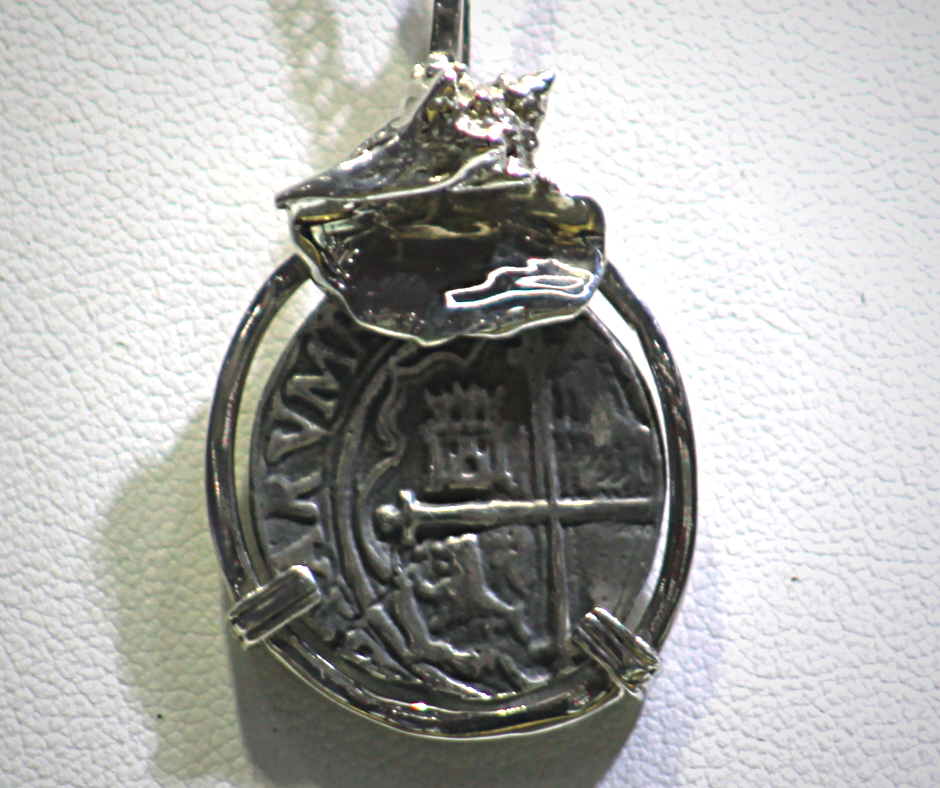 Atocha Sunken Treasure Atocha Coin Necklace – Silver and Gold - Key West